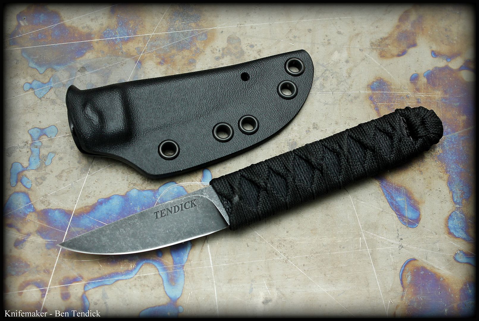*SOLD* BRT Ben Tendick Kwaiken EDC in Stonewashed 1095 with Kydex *Sold ...